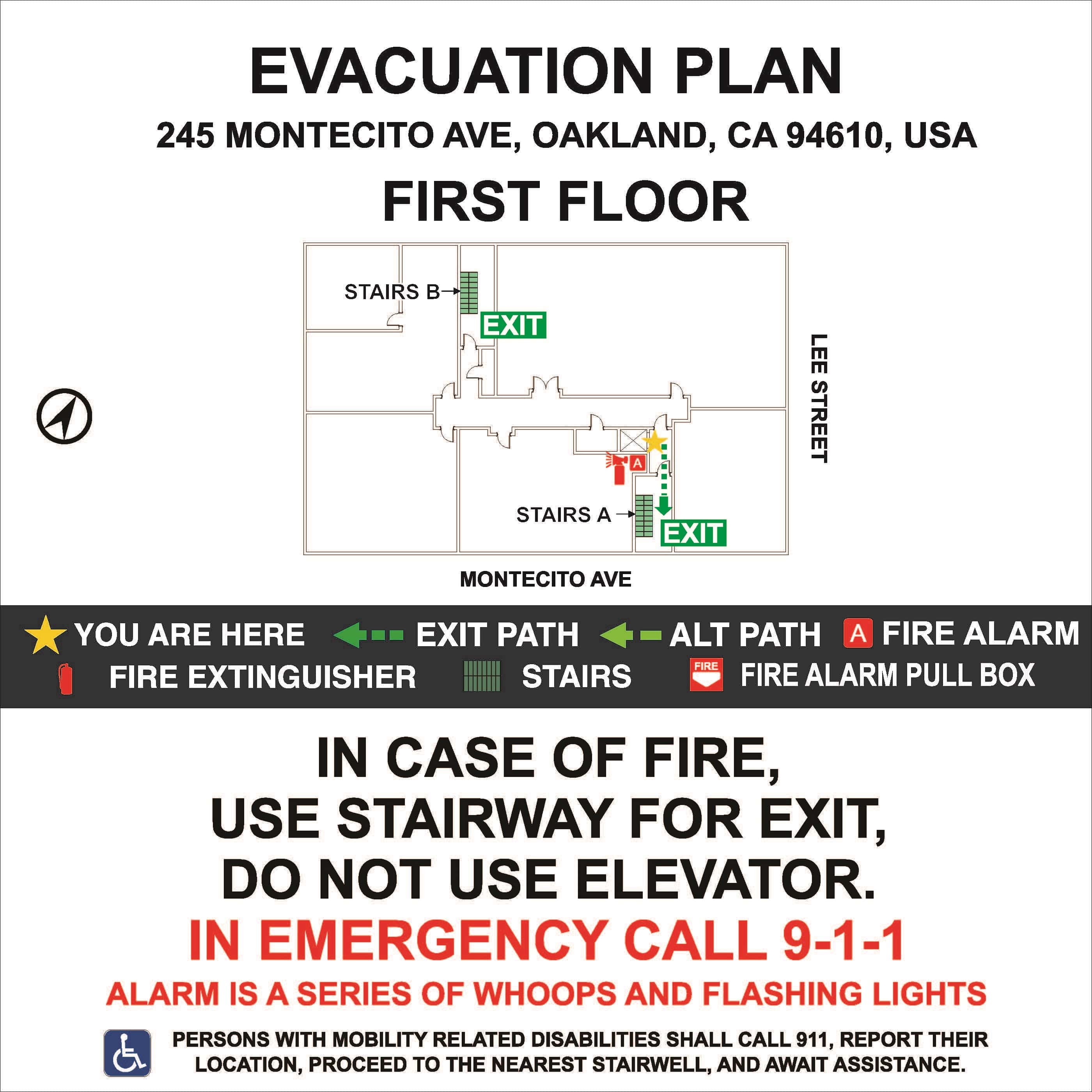 Oakland, CA - Montecito House Evacuation Maps: Approved, Fabricated ...